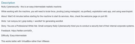 VulnHub Nully Cybersecurity RicePancakes