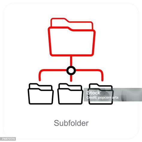 Subfolder And Folder Icon Concept Ilustrasi Stok Unduh Gambar