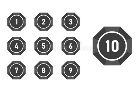 One Colour Bullet Point Number 1 To 10 Stock Vector Illustration Of Bullet Icon 349152922