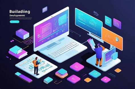 Premium Photo Webpage Building And Software Technology Development