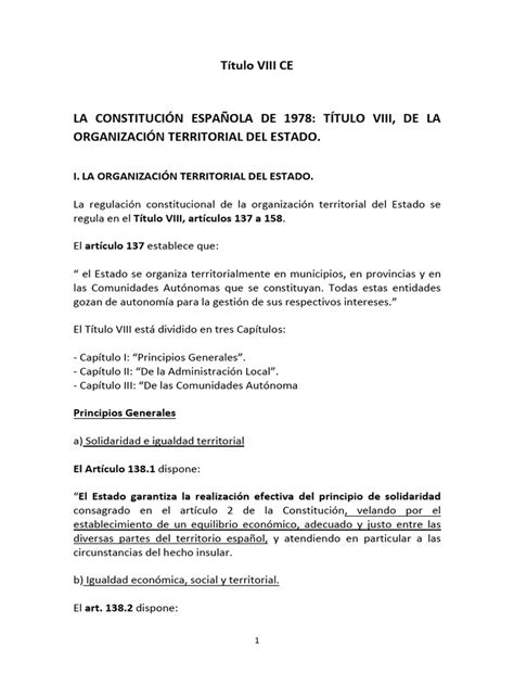 Esquema Titulo Viii Ce Pdf Cortes Generales España