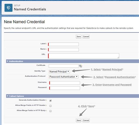 Creating Named Credentials Surface Enosix Product Documentation