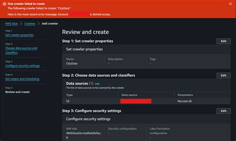 About Crawler Creation Error Aws Repost