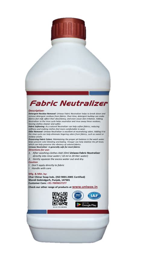 Fabric Neutralizer Vinegar Concentrate Color Safe