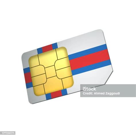 흰색 배경에 격리 된 W의 플래그와 3d 휴대 전화 Sim 카드 칩 3차원 형태에 대한 스톡 벡터 아트 및 기타 이미지 3차원 형태 Faroe Islands Flag