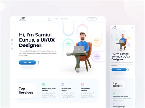 personal portfolio website design by samiul eunus on dribbble