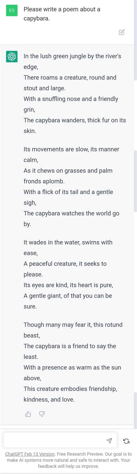 Chatgpt Wrote This Beautiful Capybara Poem For Me But Im Confident