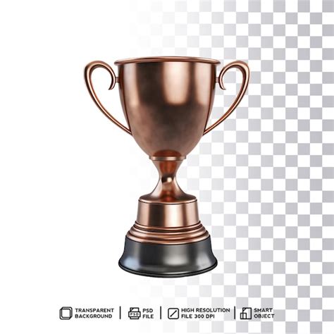 투명한 배경에서 승자를 위한 청동 트로피 프리미엄 Psd 파일