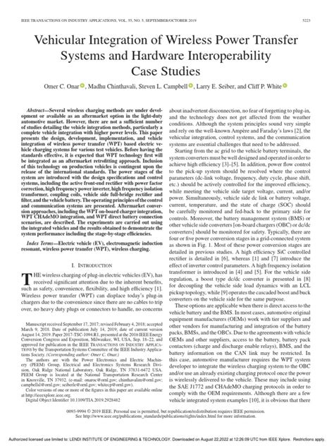 Vehicular Integration Of Wireless Power Transfer Systems And Hardware