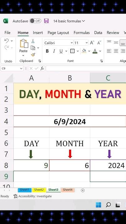 Date Day Month Year Formulas In Excel All Date Functions In Excel