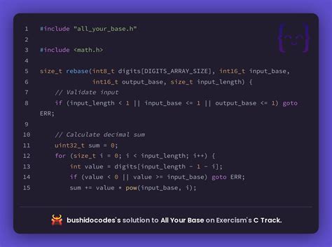 Bushidocodes S Solution For All Your Base In C On Exercism