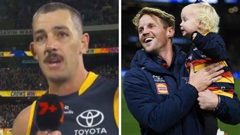 Tex Walker Breaks Down Over Retired Adelaide Crow Rory Sloane The Advertiser