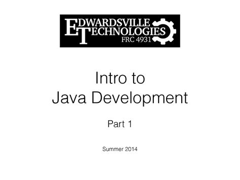 Intro To Java Development Speaker Deck
