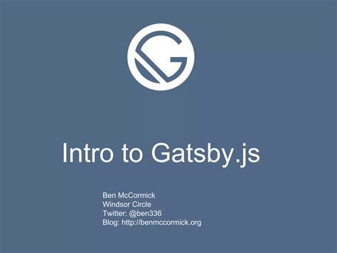Gatsby Intro Ppt