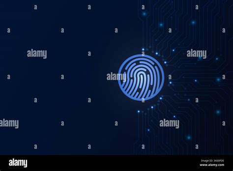 Abstract Background Cyber Security Fingerprint Scanning On Circuit Board Cyber Security