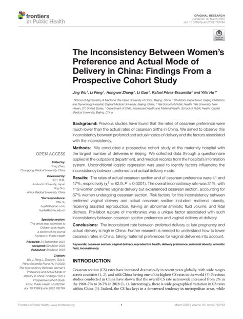 pdf the inconsistency between women s preference and actual mode of