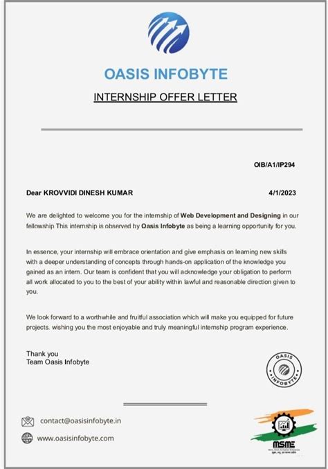 dinesh kumar krovvidi on linkedin oasisinfobyte internship