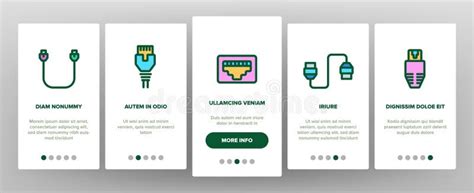 Ethernet Collection Elements Icons Set Vector Stock Vector