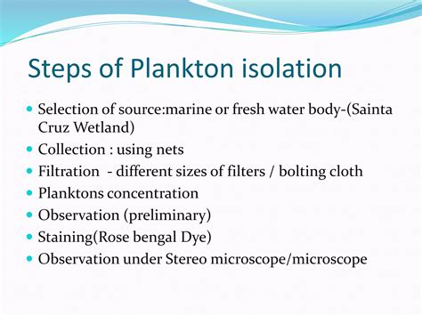 Plankton Isolation Classification Pptx