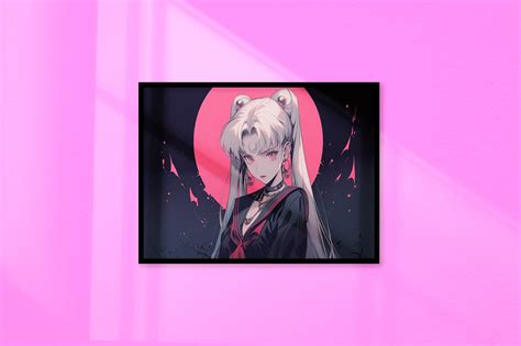 Sailor Moon Digital Wall Art Sailor Moon Poster Goth Style Art Sailor Moon Goth Style