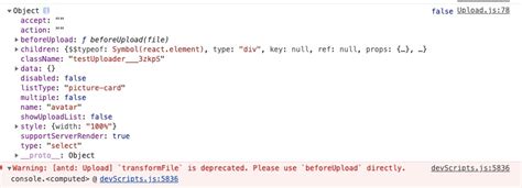 Warning Antd Upload `transformfile` Is Deprecated Please Use `beforeupload` Directly