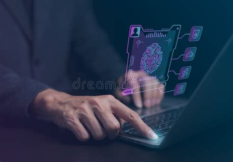 Men Use Computer Identification To Access Data And Unlock Digital