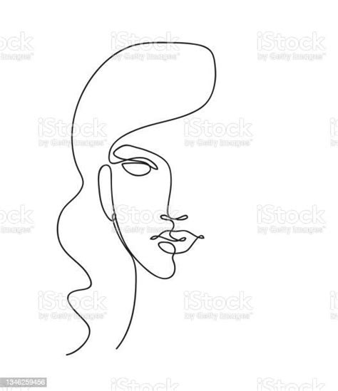 뷰티 풀 걸 얼굴 매력적인 젊은 여성 초상화 여성 뷰티 컨셉 연속 선 도면 흑백 벡터 일러스트레이션 라인아트에 대한 스톡 벡터 아트 및 기타 이미지 Istock