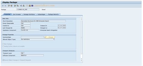 SPACKAGE SAP Tcode Package Builder