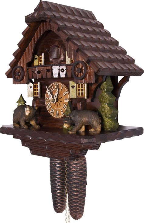 Cuckoo Clock Black Forest Bears 8 Day Chalet 27cm Hekas Cuckoo Palace