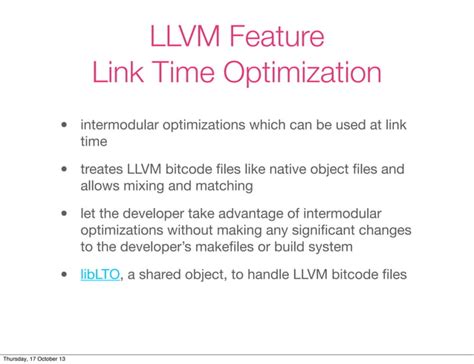 An Overview Of Llvm Link Time Optimization Pdf