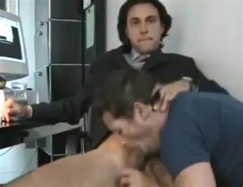 Guys Being Serviced Hot Office Worker Willing