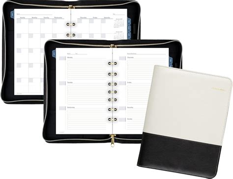 Amazon Com Day Timer Desk Size Multi Pocket Organizer X Page Size Black Cover