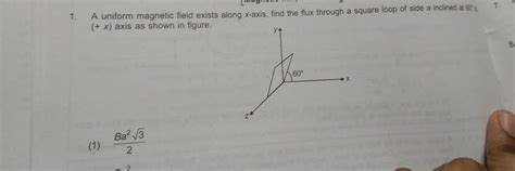 A Uniform Magnetic Field Exists Along X Axis Find The Flux Through A