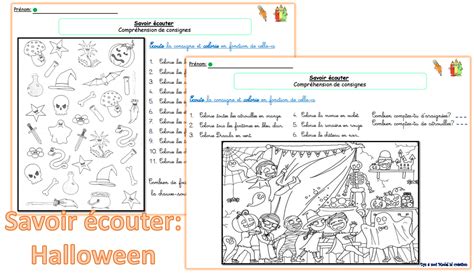 Savoir écouter Halloween Et Lecture De Consignes Savoir Ecouter Consignes Stratégies De