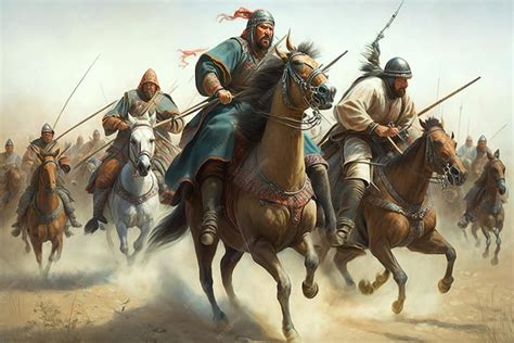 Premium Photo Mongolian Army Led By Genghis Khan Ancient Cavalry Of