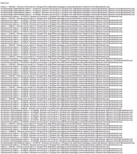 Fatal Error When Typing Exec Patchexe Into Console Rborderlands2