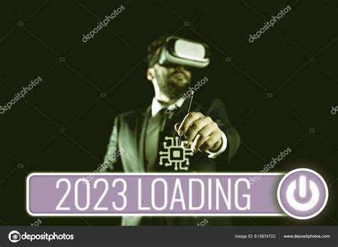 Sign Displaying 2023 Loading Business Overview Advertising Upcoming Year Forecasting — Stock