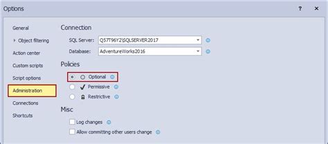 The User Default Configuration In Database Source Control
