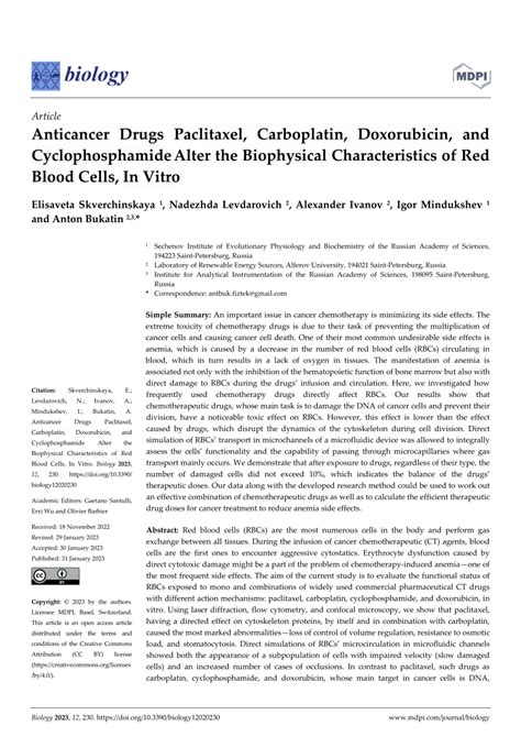Pdf Anticancer Drugs Paclitaxel Carboplatin Doxorubicin And Cyclophosphamide Alter The