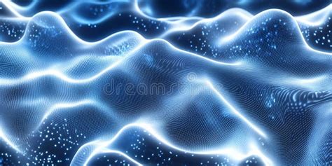Abstract Blue Digital Waveform Glowing Particle Background Technology Concept Stock Illustration
