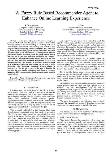 Pdf A Fuzzy Rule Based Recommender Agent To Enhance Online Learning Experience