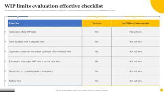 WIP Limits Evaluation Effective Checklist PPT Example