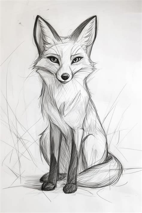 Fox Drawing Easy Pencil