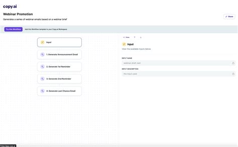Personalized Webinar Promotion Copyai Workflow Templates