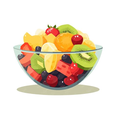 Premium Vector Fruit Salad In A Bowl Illustration