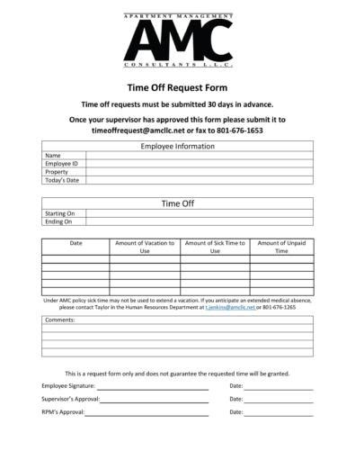 40 Effective Time Off Request Forms Templates ᐅ TemplateLab