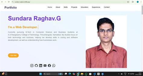Portfolio Webdevelopment Nodejs Mongodb Html Css Javascript Sundara Raghav G