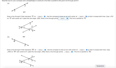 Solved A Draw A Line Through P That Intersects YZ At Use Chegg