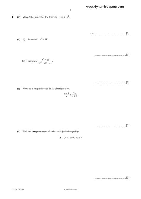 Cambridge International Examinations Mathematics Paper 4 Extended