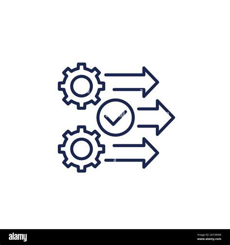 Process Operation Icon With Gears Line Vector Stock Vector Image And Art Alamy